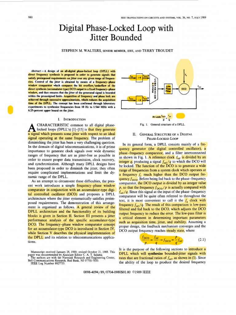 Digital Phase-Locked Loop With Jitter Bounded | PDF | Computing ...