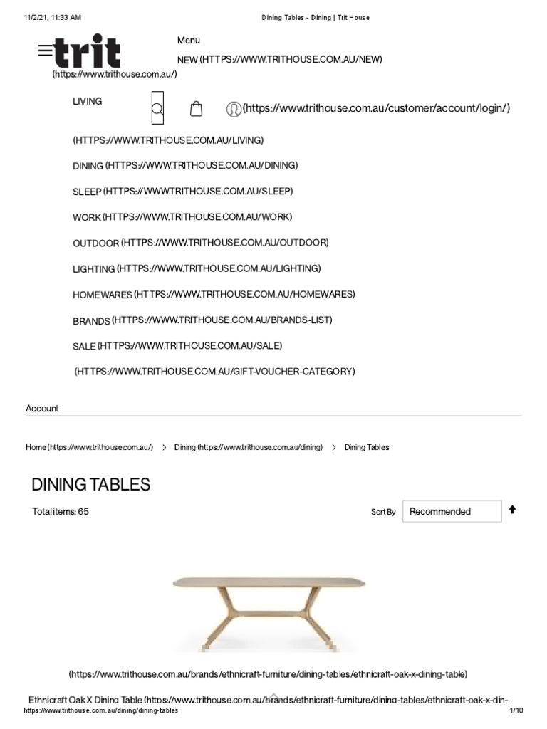 A Wide Selection of Dining Tables Available from Trit House | PDF