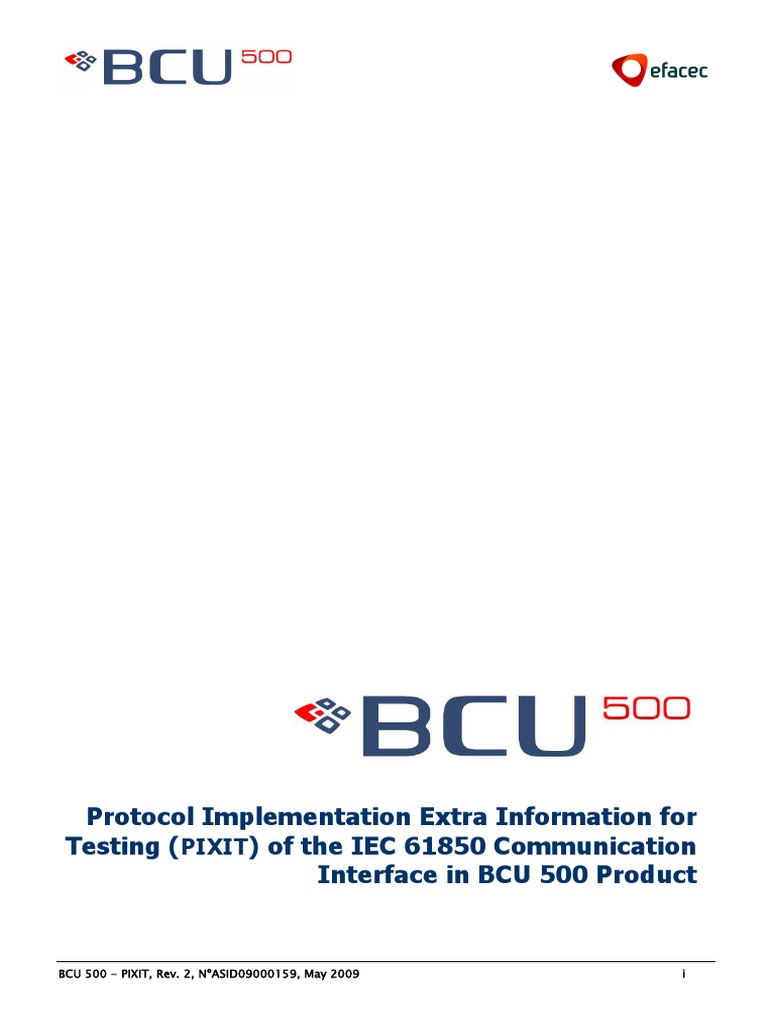 BCU500 - IEC 61850 Protocol Implementation Extra Information For ...