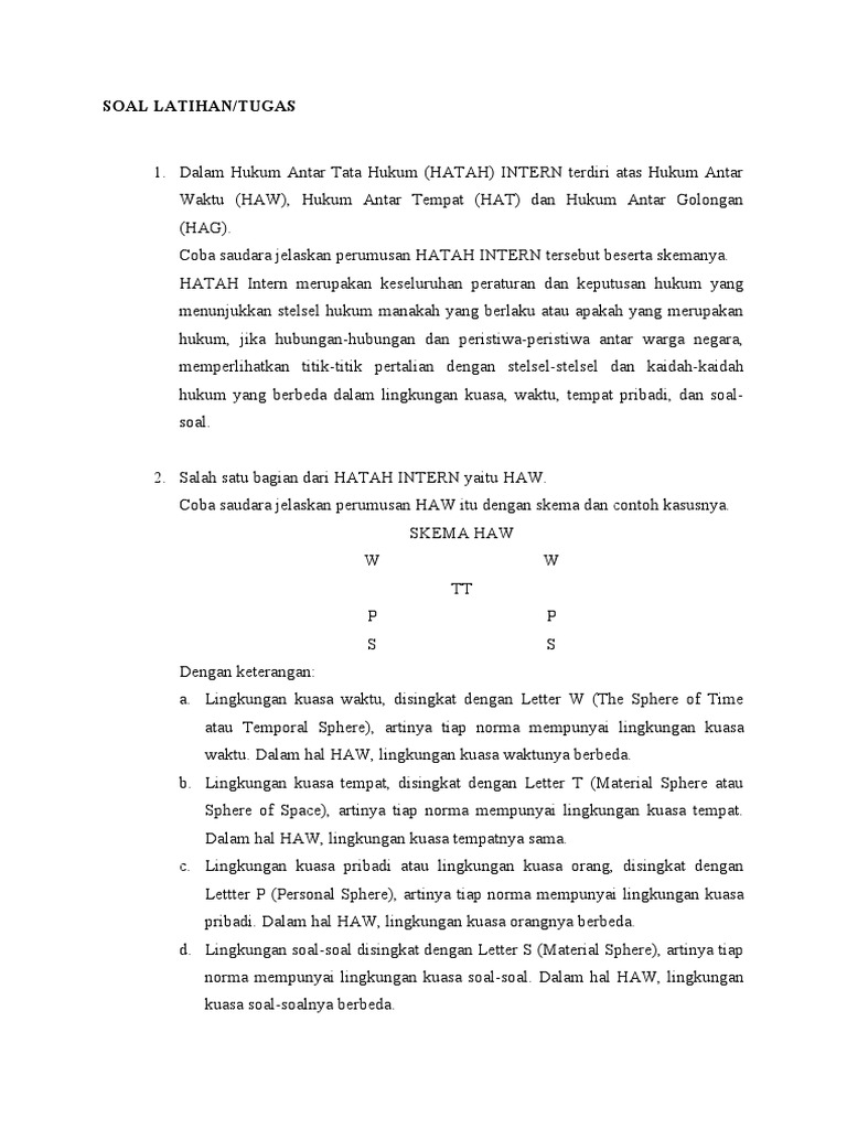 Soal Latihan Pertemuan 1 HATAH | PDF
