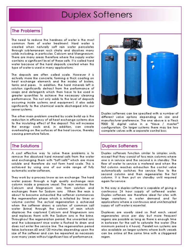 Duplex Softeners | PDF | Water | Chemistry