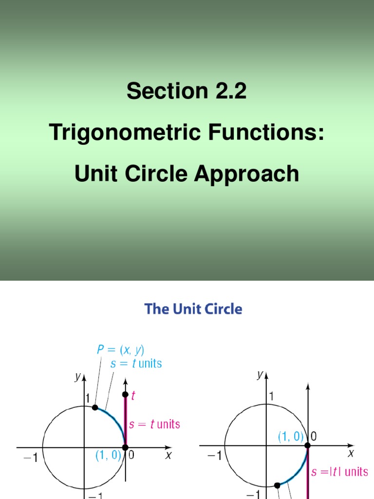 Section 2 2 Trigonometric Functions Unit Circle Approach PDF