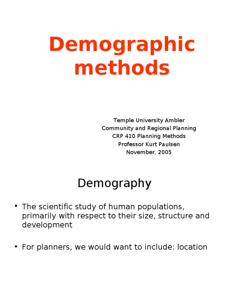 Demographic Methods | PDF | Demography | Forecasting