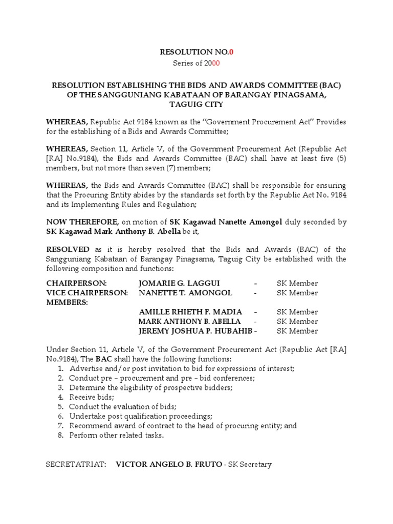 Bac Resolution | PDF | Public Law | Policy