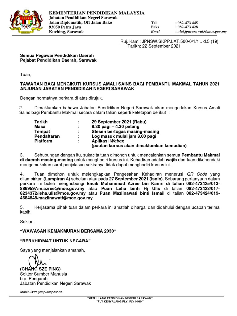 Kementerian Pendidikan Malaysia: Emel: Ulat - Jpnsarawak@moe - Gov.my | PDF