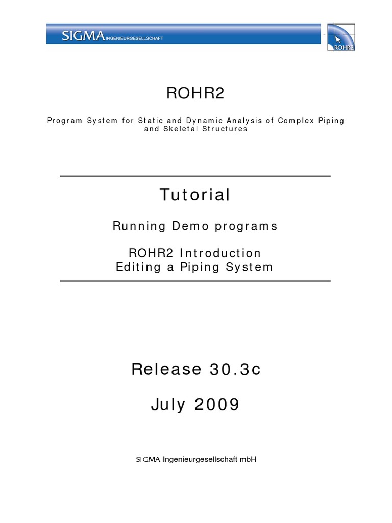 ROHR2 Tutorial e | PDF | Computing | Software
