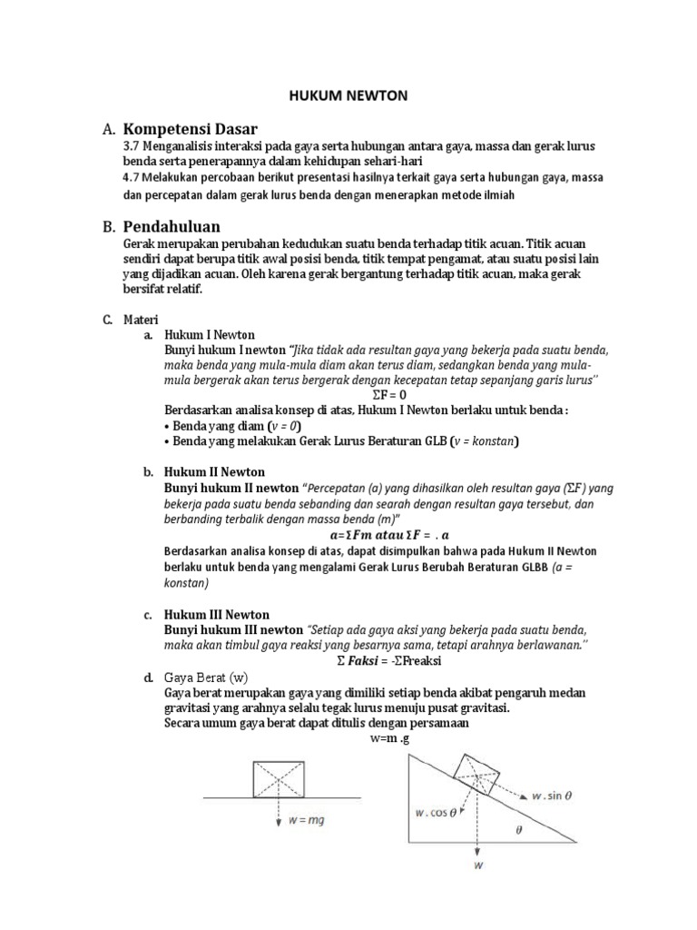 Materi Hukum Newton | PDF | Filsafat | Metode & Bahan Ajar