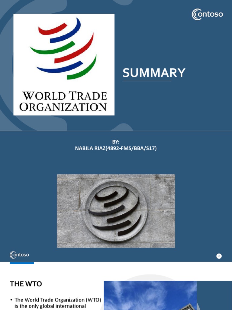Wto Slides | PDF | World Trade Organization | Most Favoured Nation