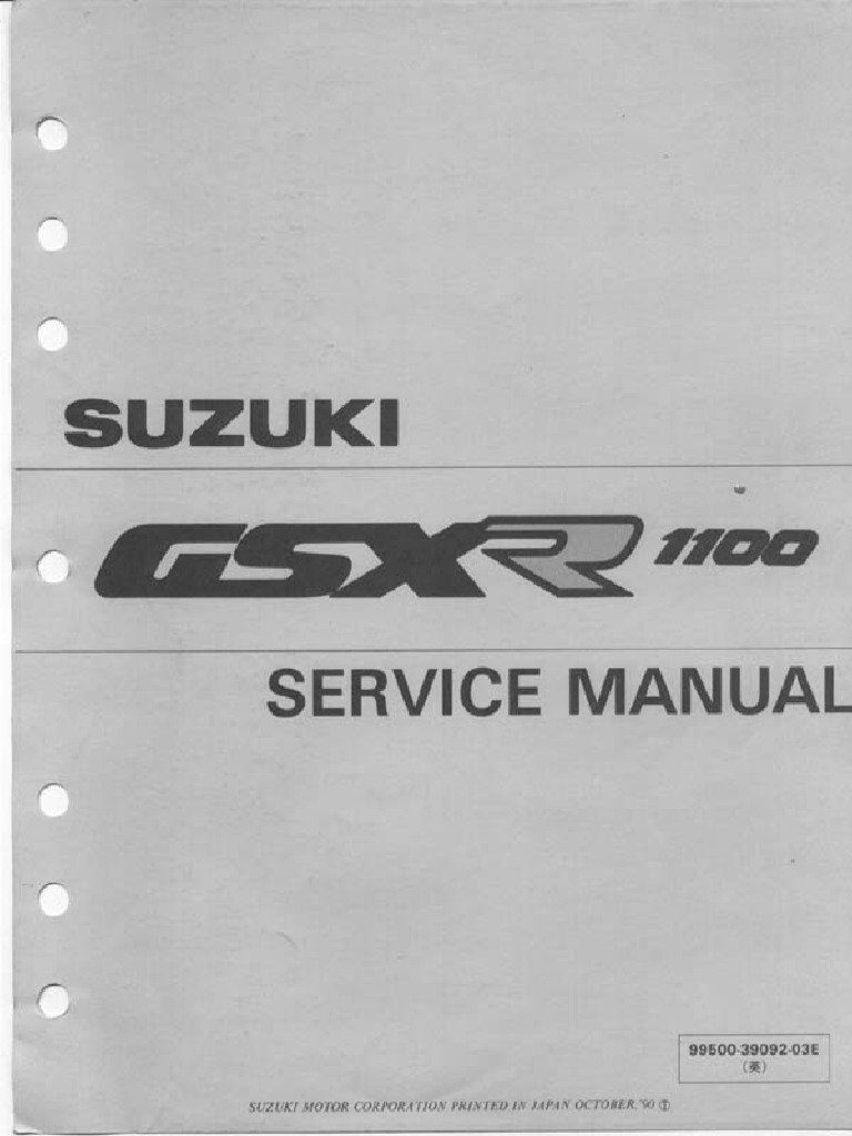 Suzuki GSX-R1100 '89-92 Service Manual | PDF