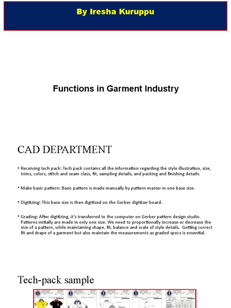 Functions in Garment Factory | PDF | Textiles | Clothing