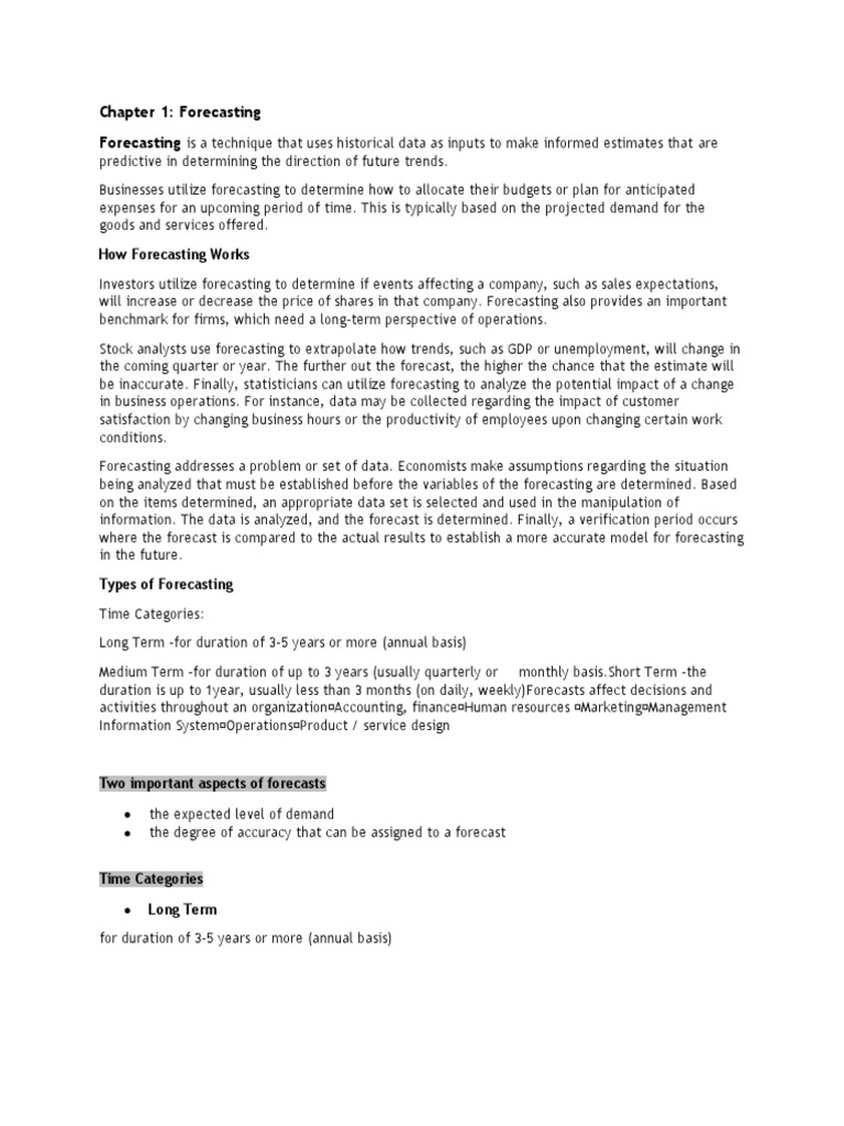 02 Om Chapter 1 Forecasting Pdf Forecasting Time Series