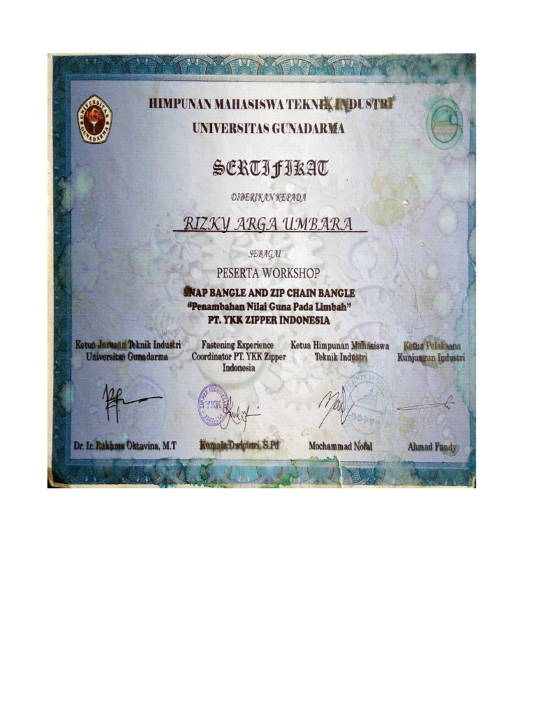 Sertifikat Workshop Pdf