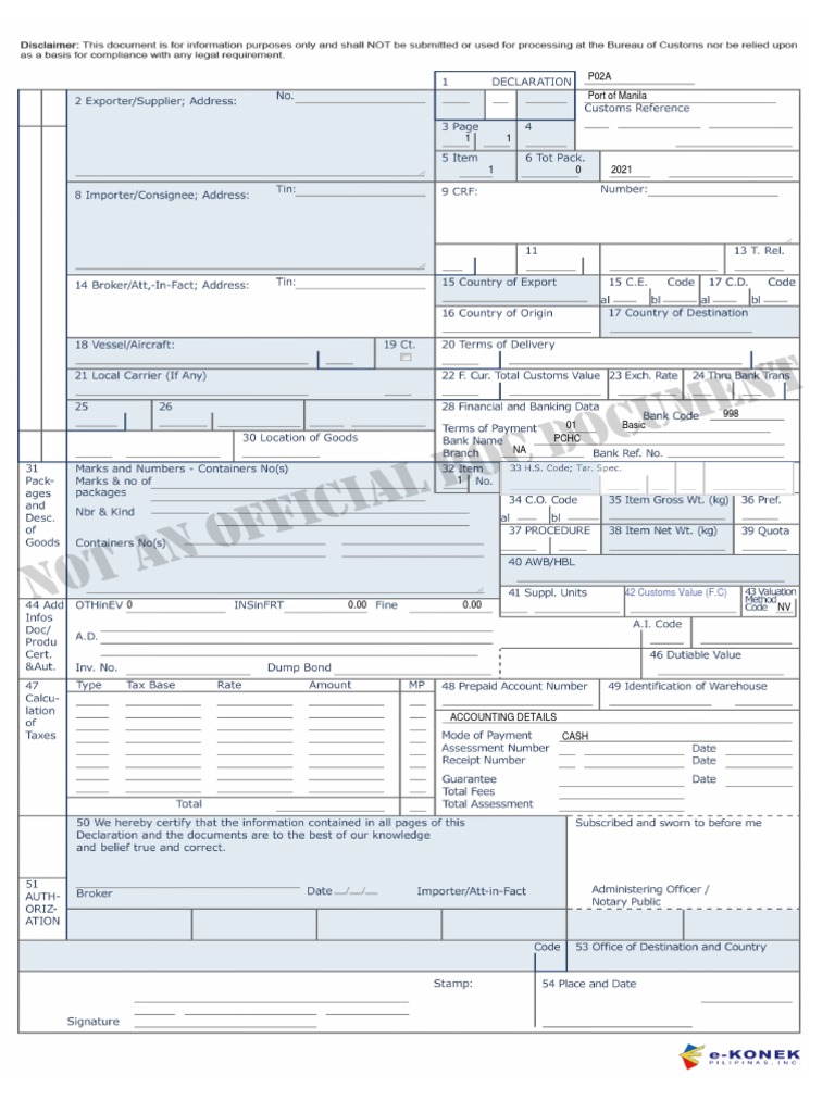 E2m SAD Blank Form 1 | PDF