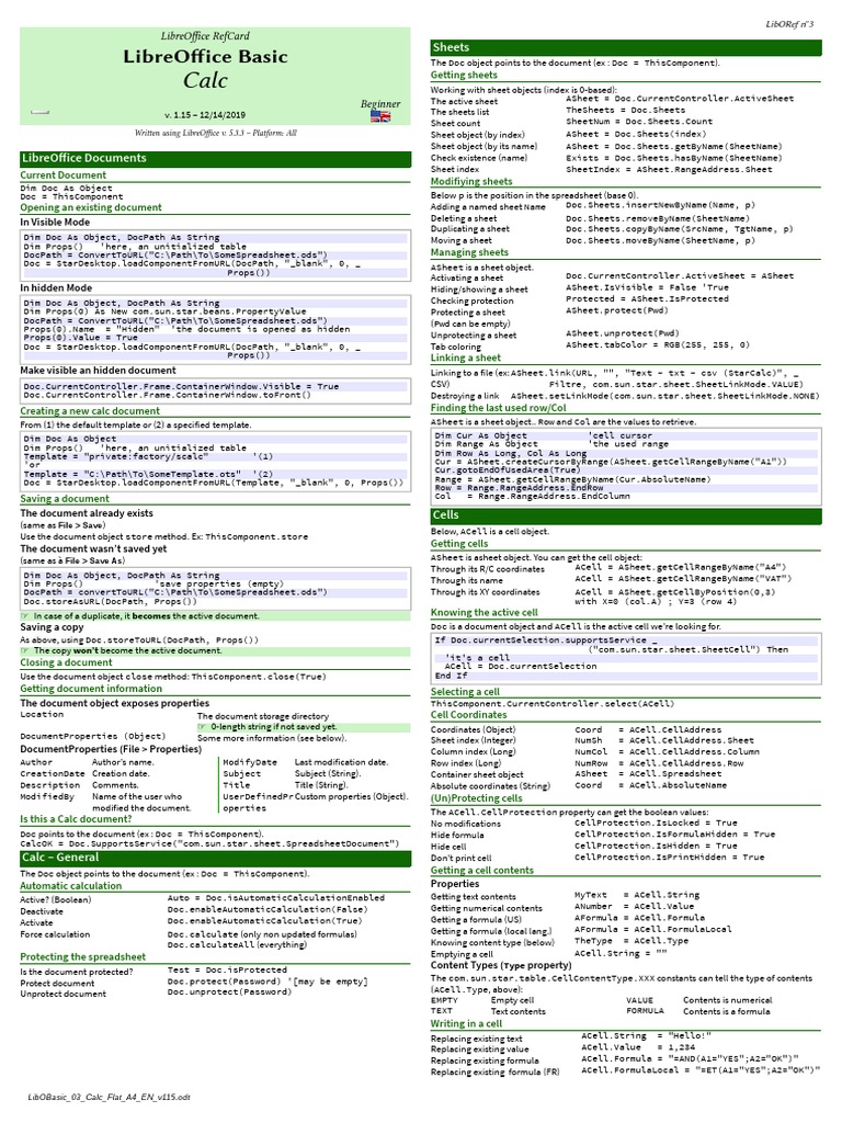 Getting Started with Sheets and Cells in LibreOffice Calc | PDF | Spreadsheet | Software Development