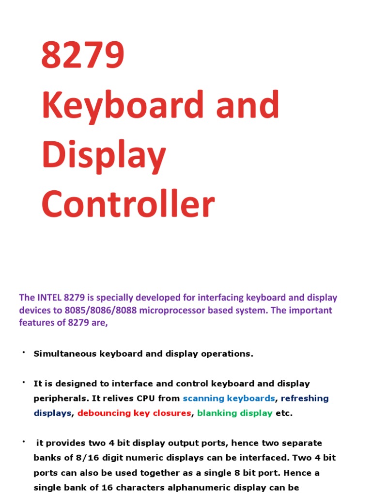 8279 Keyboard and Display Controller | PDF | Input/Output | Computer ...