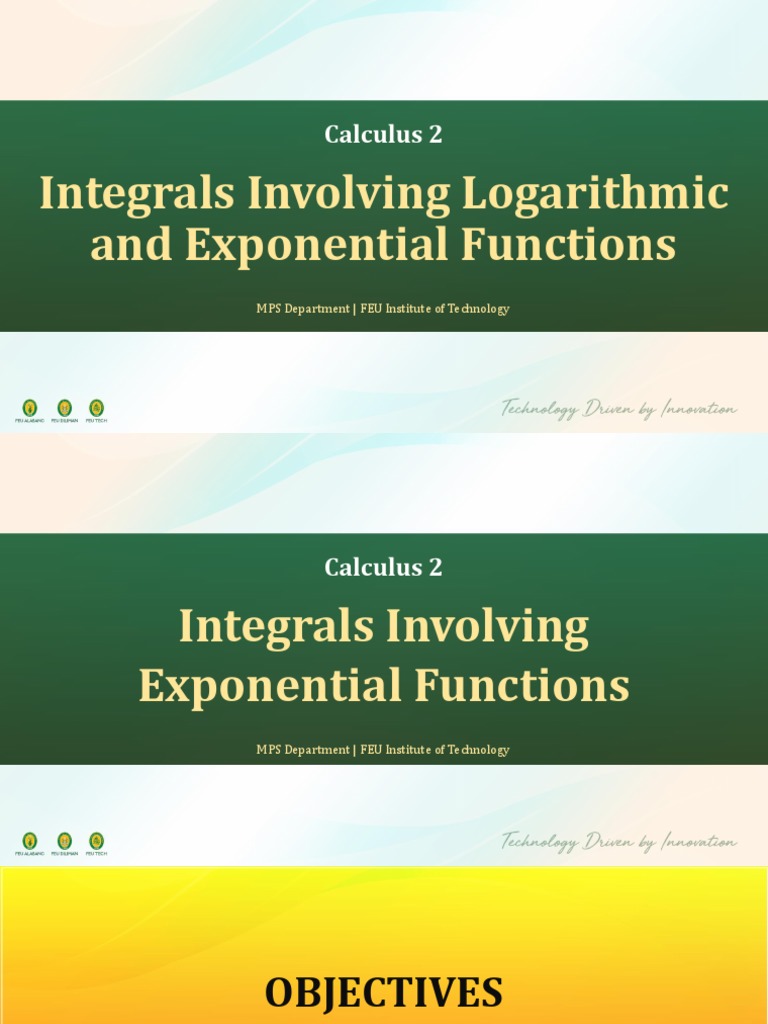 MTPPT3 Integrals Involving Logarithmic and Exponential Functions | PDF ...