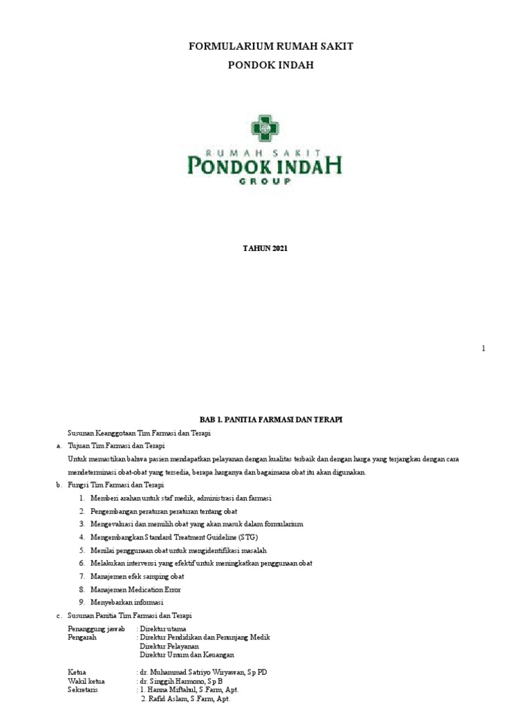 Kelompok 4 - Draft Formularium Rumah Sakit | PDF