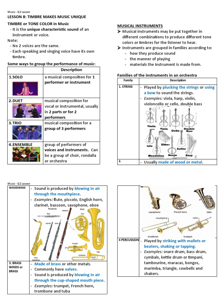 Grade 4 - Q2 Music Lesson | PDF | Tempo | Harmony