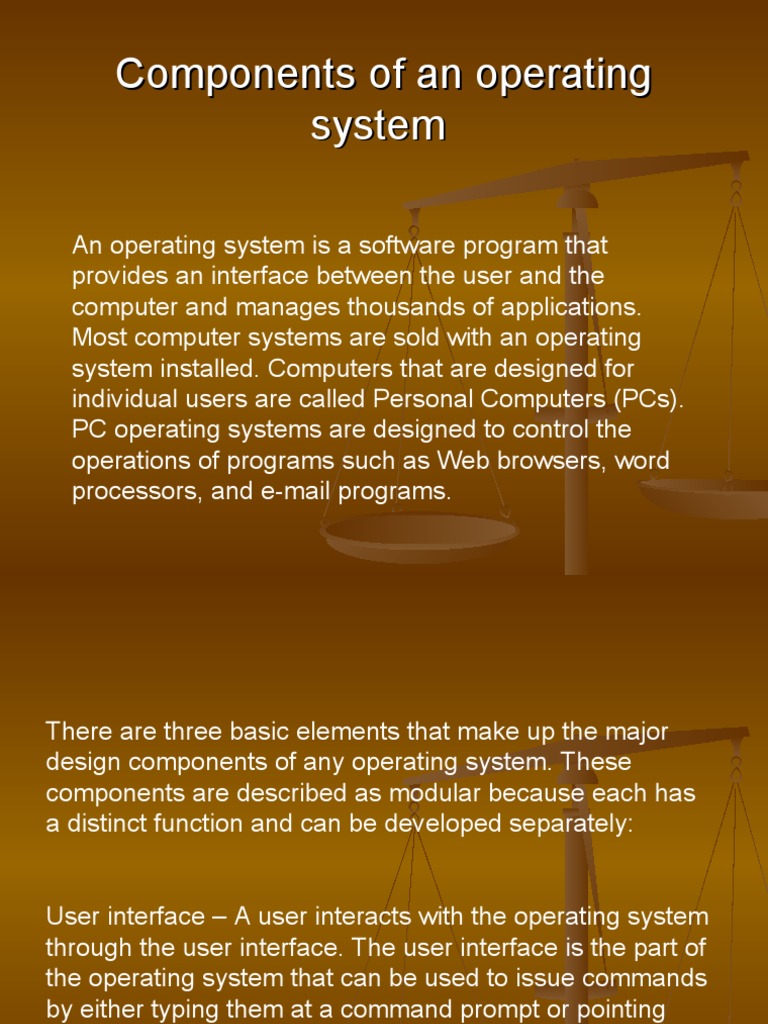 Components of An Operating System | PDF | Operating System | Computer File