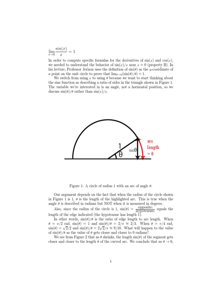 Sinx Over X | PDF | Sine | Triangle Geometry