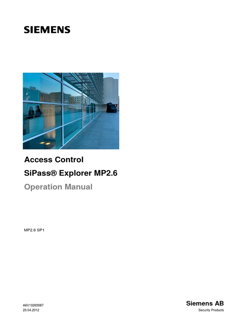 SiPass Explorer User Manual EN - 2 - 6 | PDF | Graphical User ...