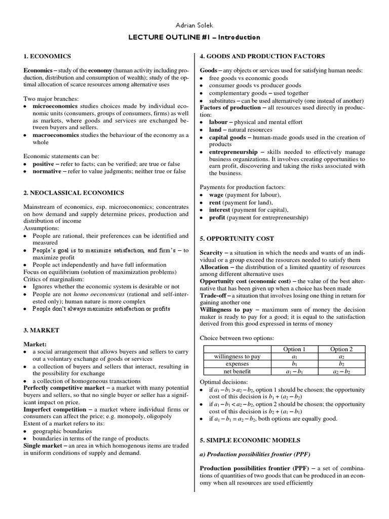 Microeconomics. Introduction To Microeconomics | PDF | Economics ...