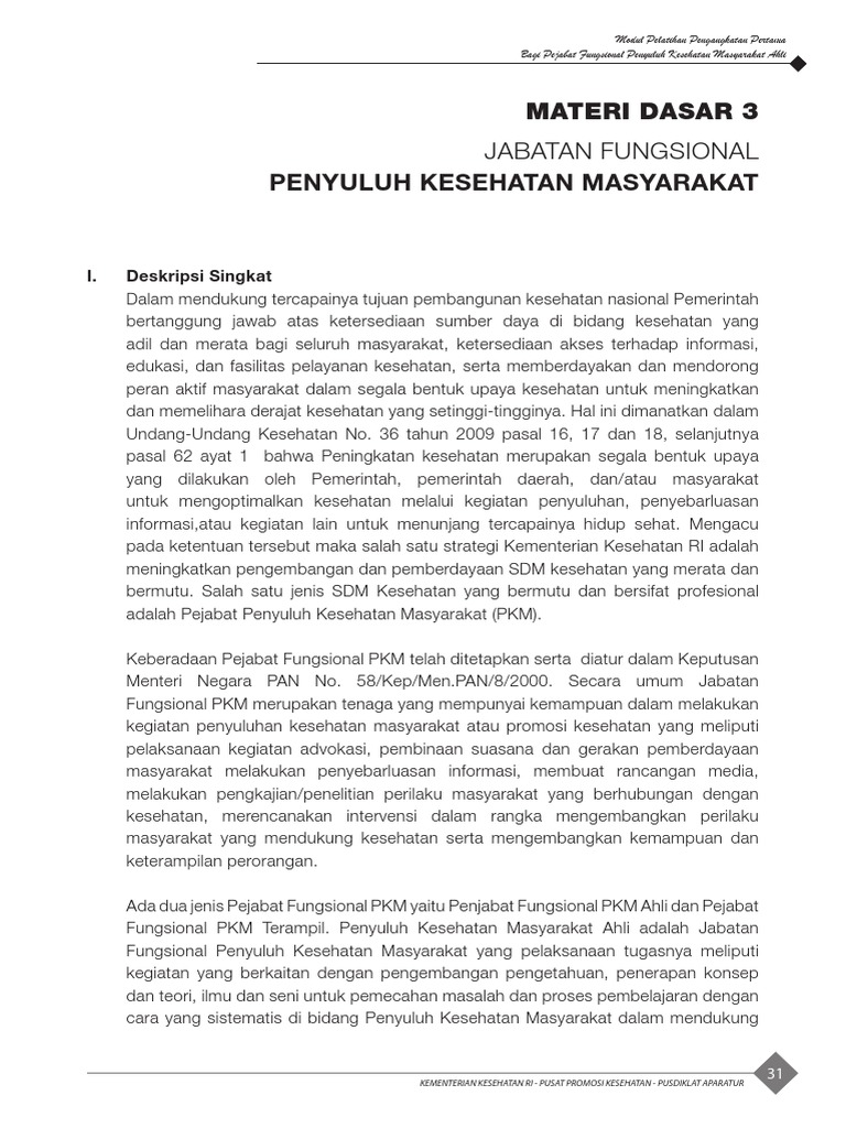 Jabatan Fungsional Penyuluh Kesehatan | PDF