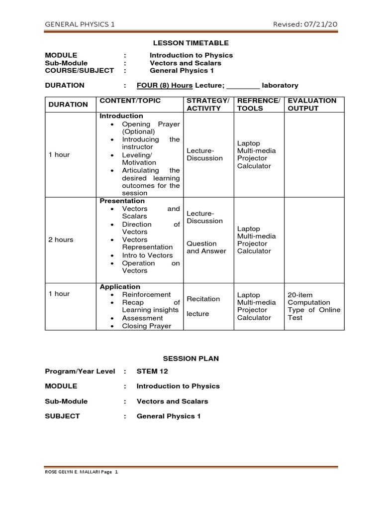 Module 1 Physics 2nd | PDF | Euclidean Vector | Quantity