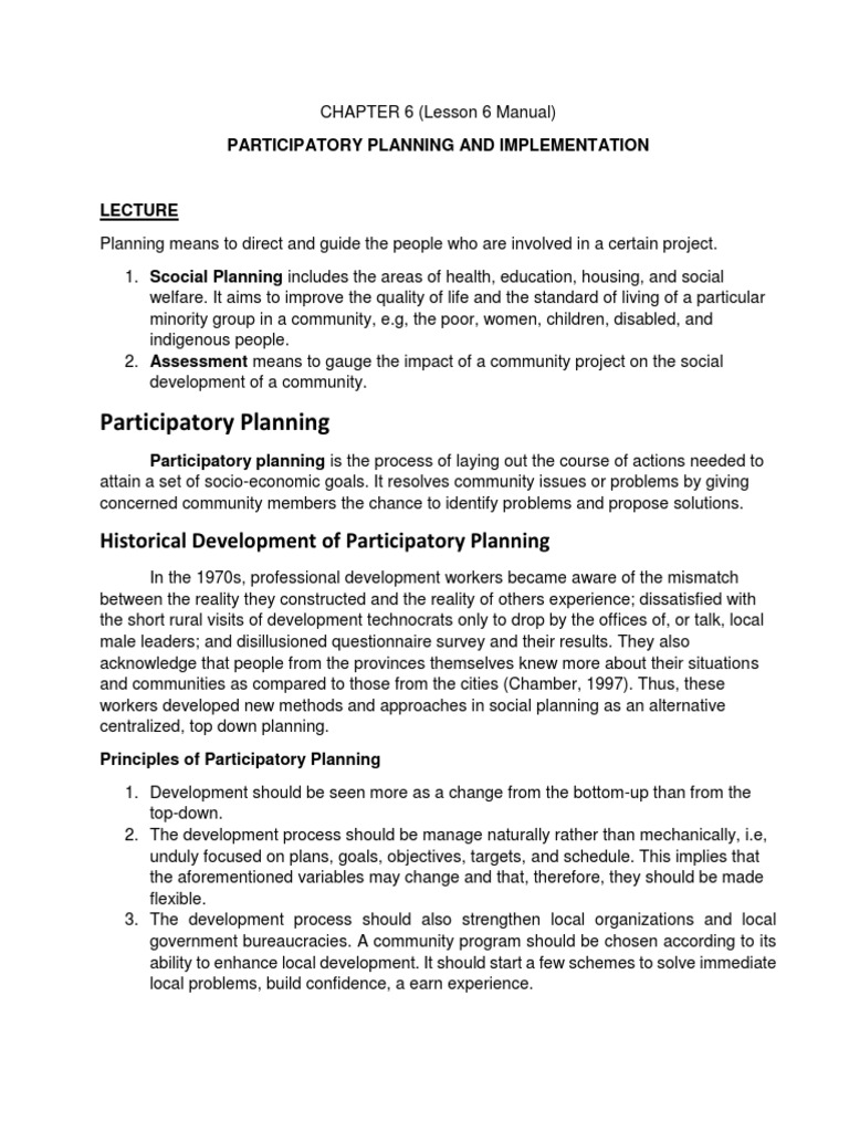 Participatory Planning and Implementations | PDF | Software Development Process | Top Down And ...