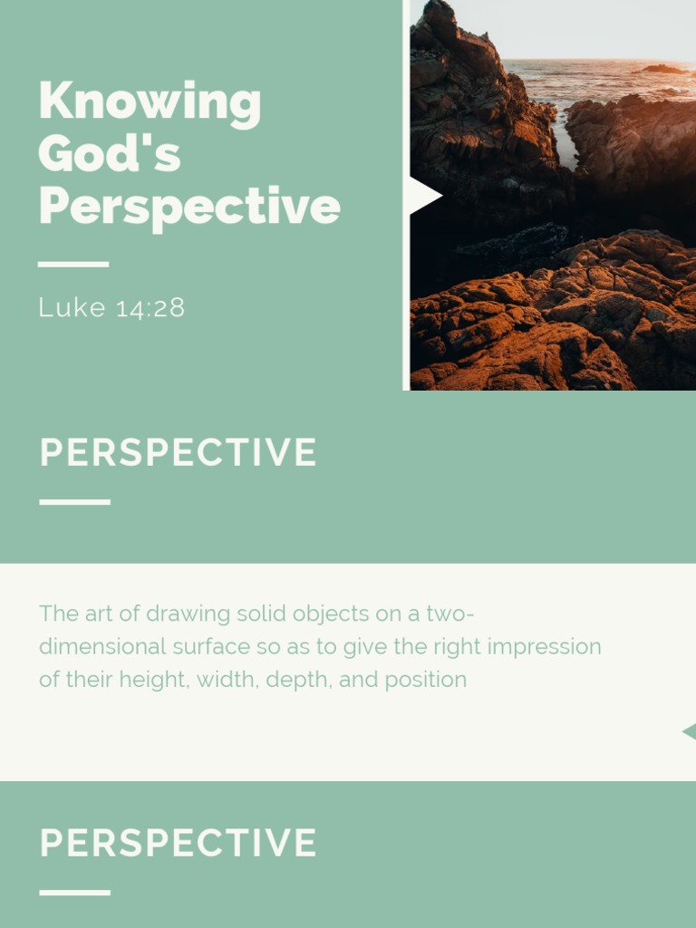 Getting God's Perspective (Luke 14:28 | PDF | Jesus | Gospel Of Matthew