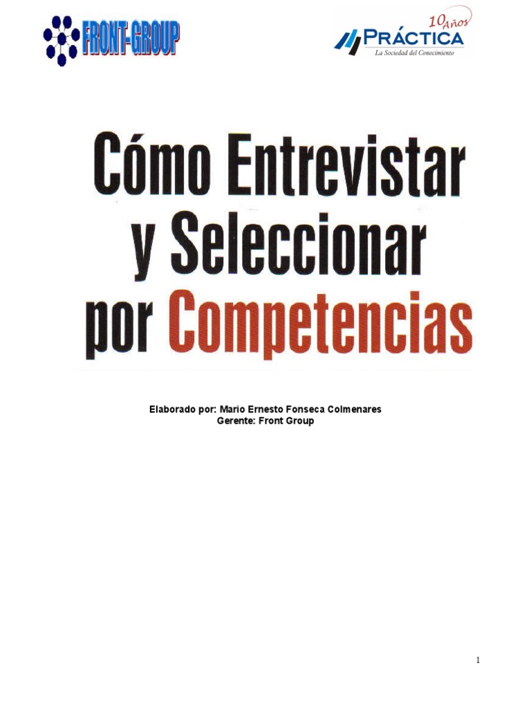 Manual Entrevista Por Competencias | PDF | Gestión de recursos humanos | Sicología