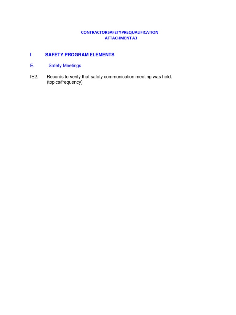 Contractor Safety Prequalification Attachment A3 | PDF