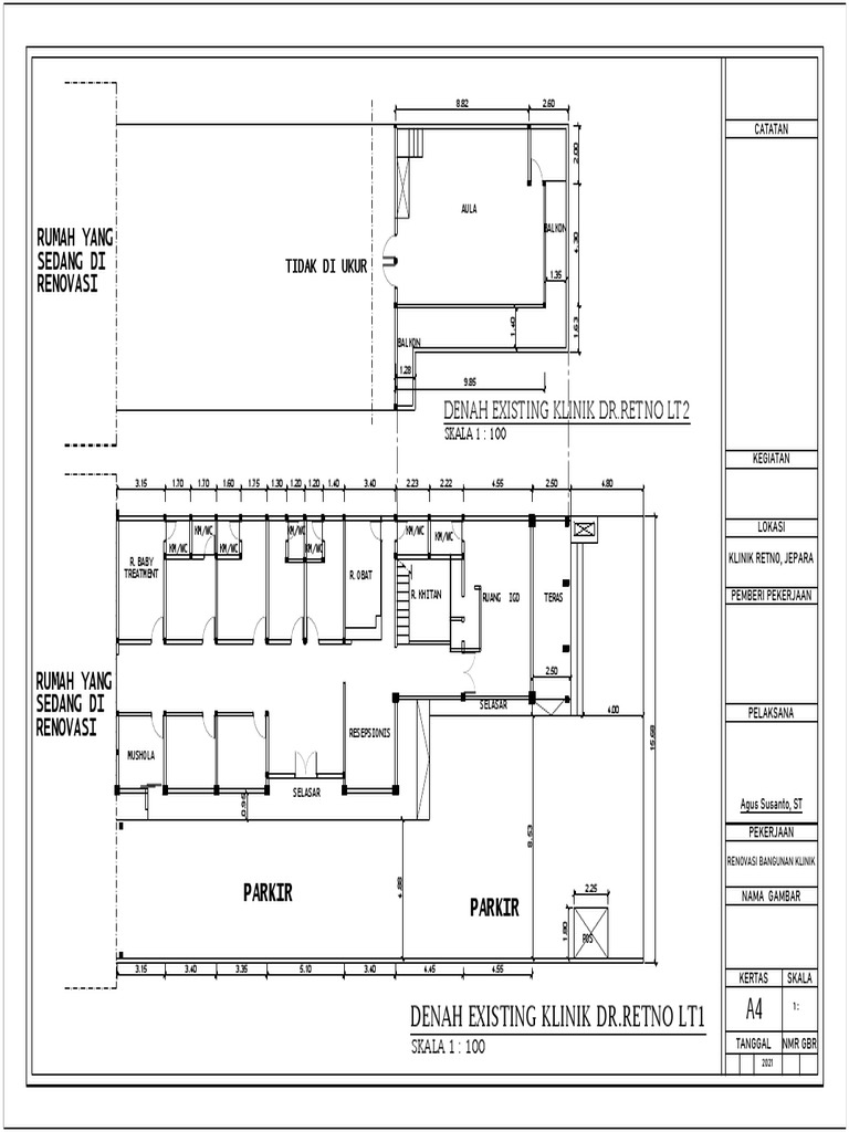 Denah Existing Klinik Retno | PDF