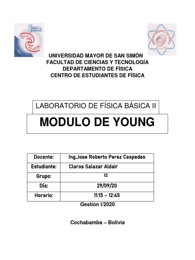 Practica1 Modulo de Young | PDF | El módulo de Young | Elasticidad (Física)