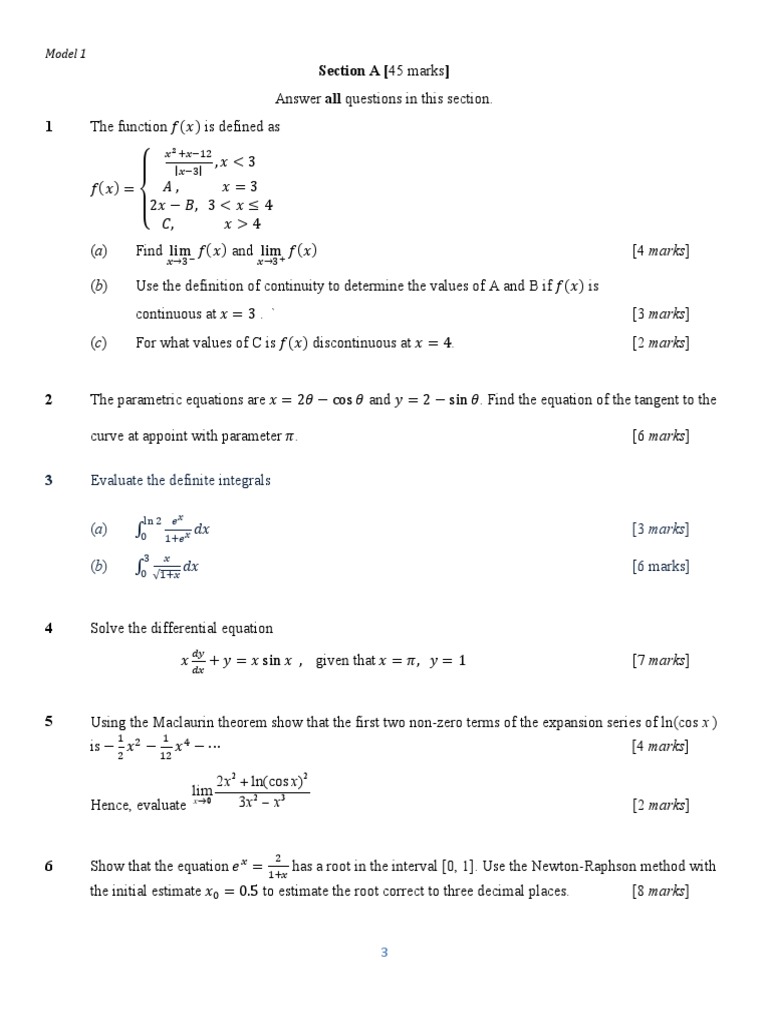 Model 1 | PDF | Equations | Trigonometric Functions