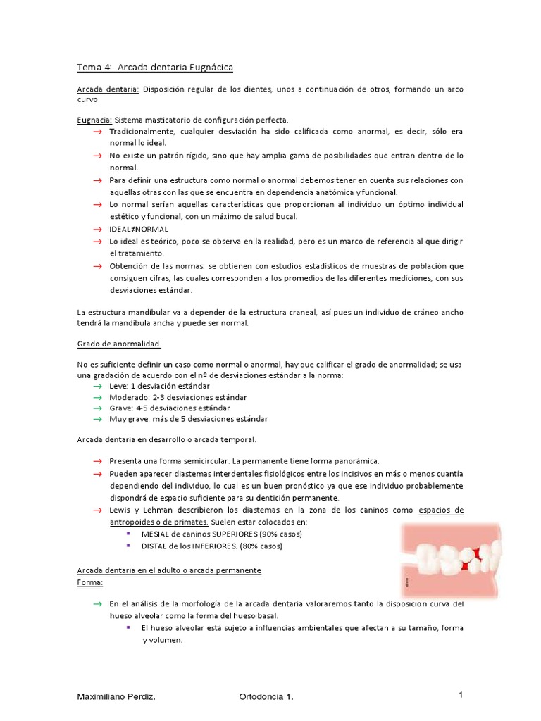Arcada Dentaria: Tipos y Morfología | PDF | Boca | Ramas de Odontología