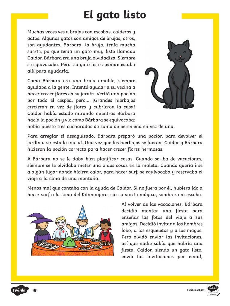 El Gato Listo Fuente Twinkl | PDF