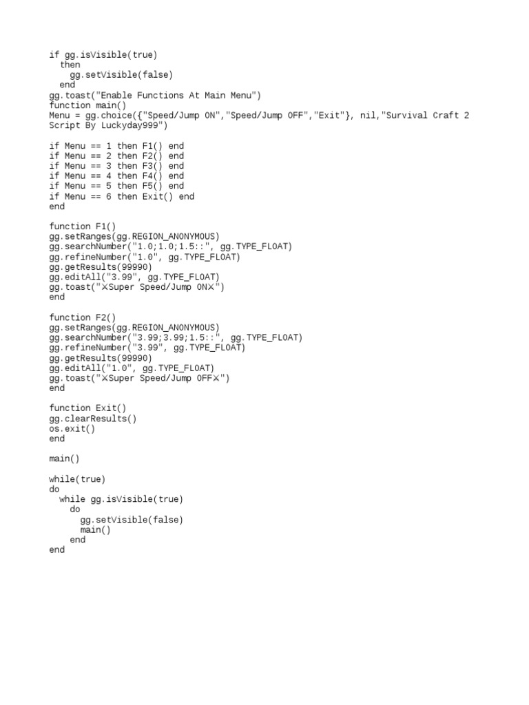 2survival Script Game Guardian | PDF