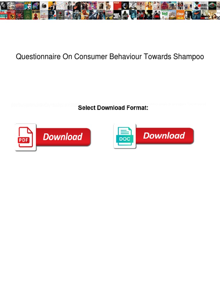 Questionnaire On Consumer Behaviour Towards Shampoo | PDF | Consumer Behaviour | Behavior