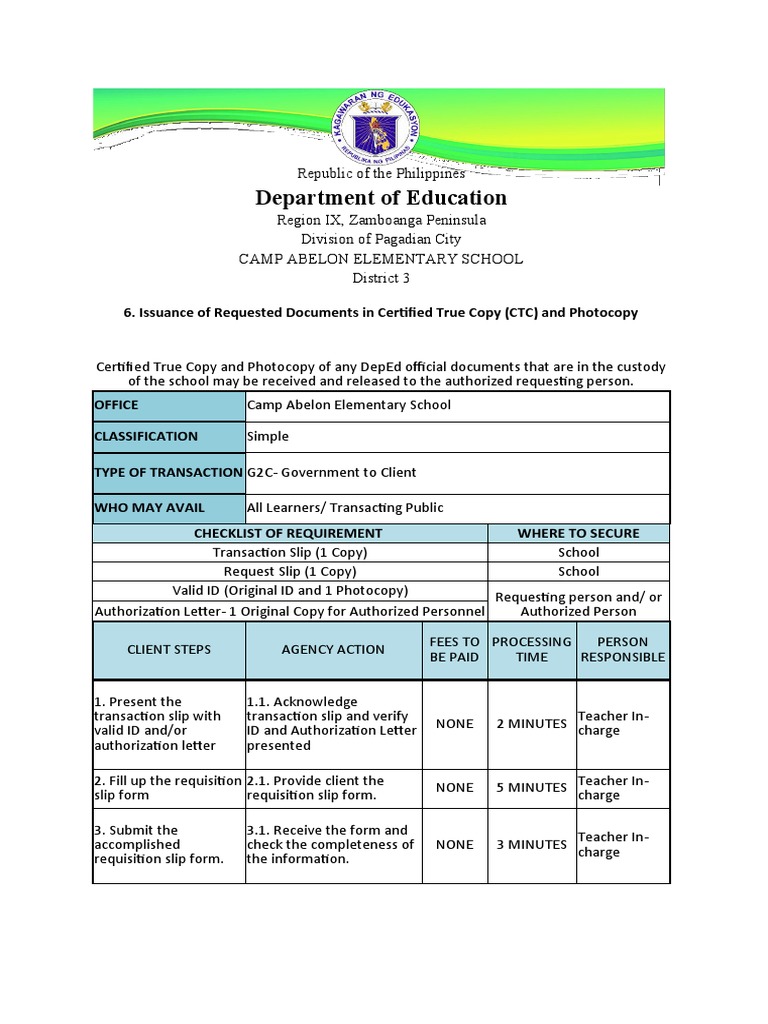 Department of Education: 6. Issuance of Requested Documents in ...