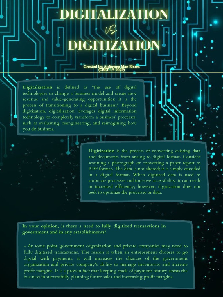 Digitalization vs. Digitization | PDF