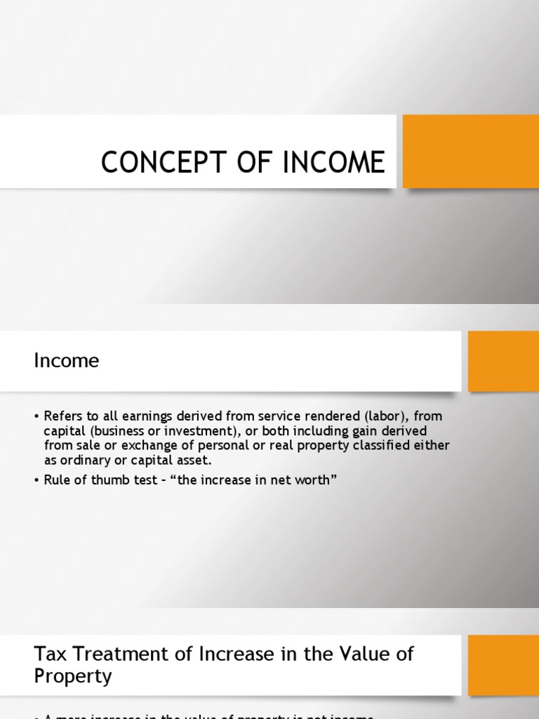 Concepts of Income, Gross Income, and Compensation Income | PDF ...