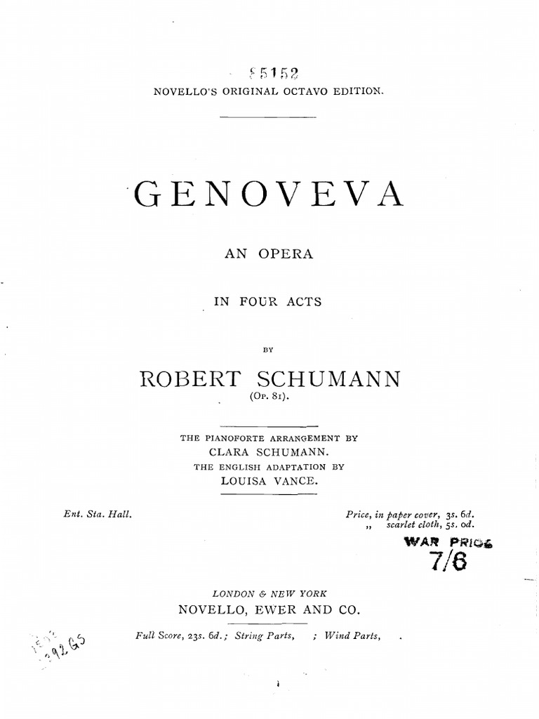 Genoveva Opera by Schubert | PDF