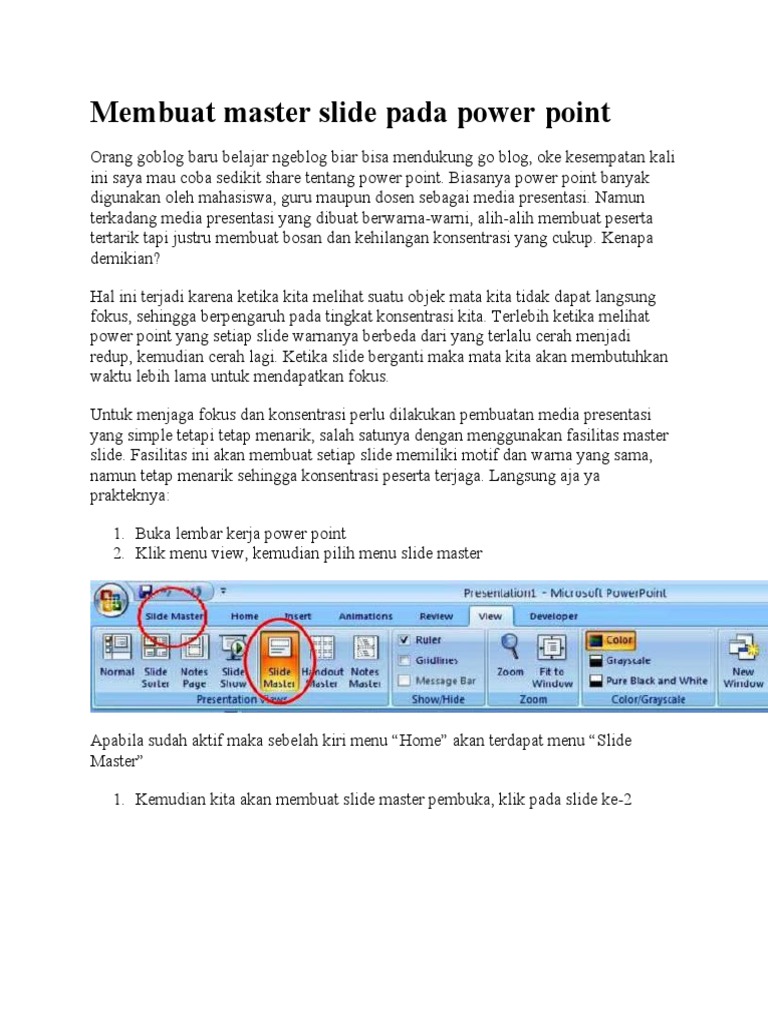 Efektif Membuat Slide Master | PDF | Karier & Perkembangan