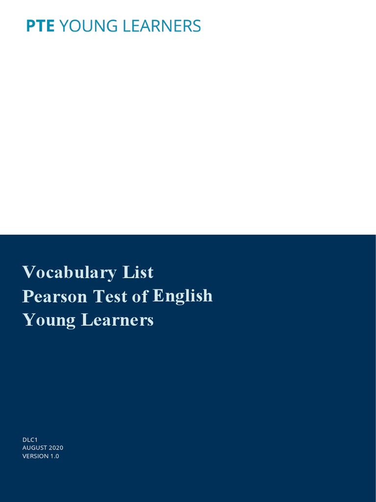 Pte Yl Vocabulary List | PDF