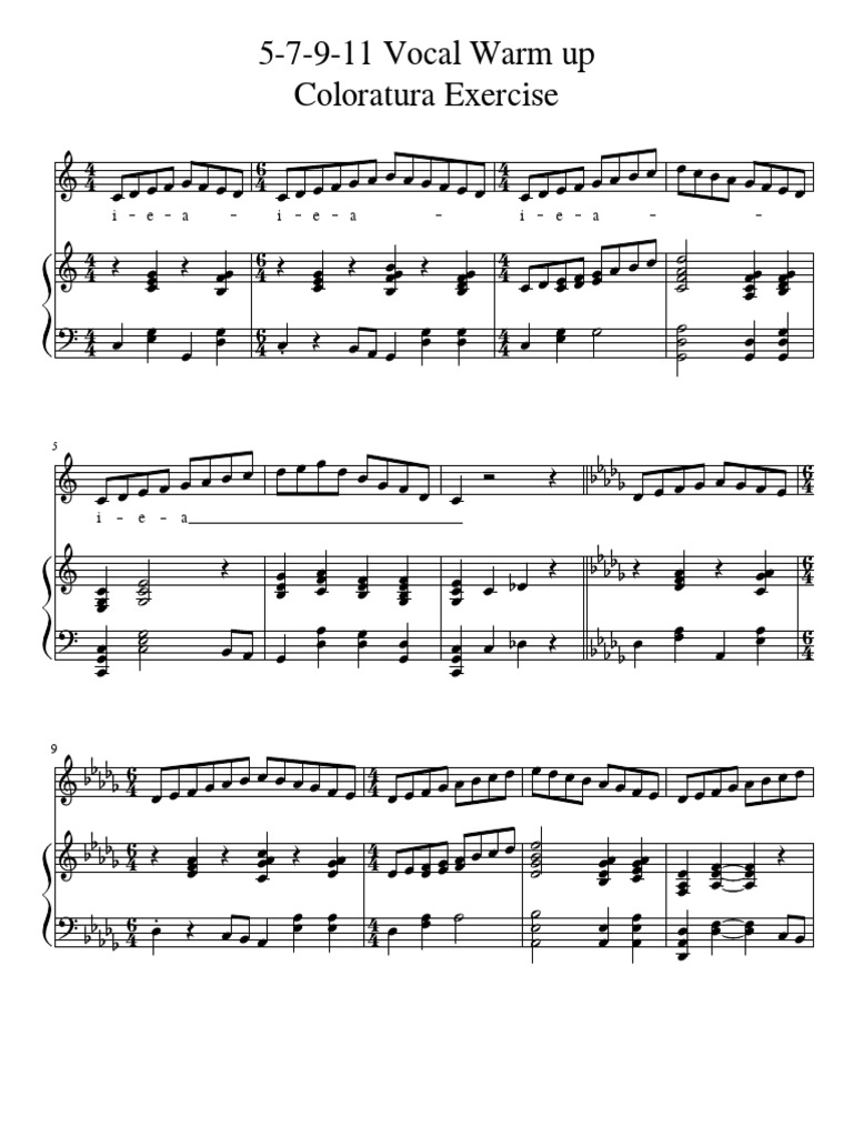 Vocal - Warm - Up Piano Vocal Score | PDF | Vocal Music | Musical ...