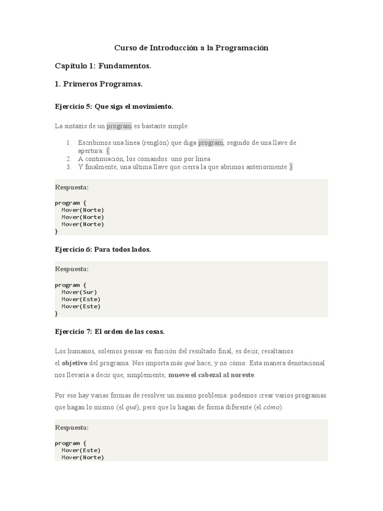 Mumuki Ejercicios | PDF | Lenguaje de programación | Color
