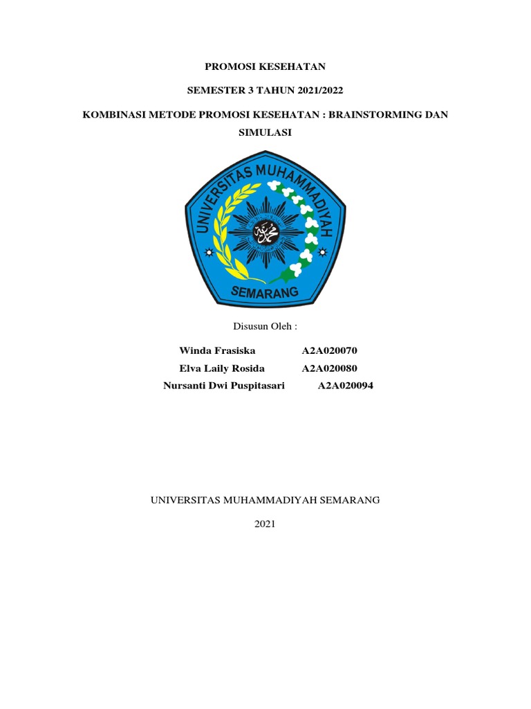 Kombinasi Metode Promkes (Brainstorming Dan Simulasi) | PDF