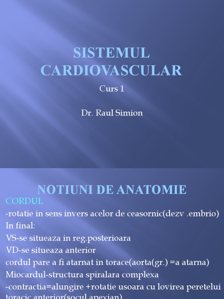 Sistemul Cardiovascular | PDF