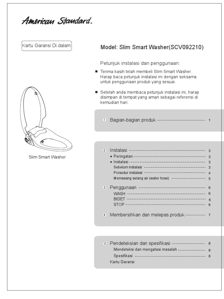 American Standard - Slim Smart Washer | PDF